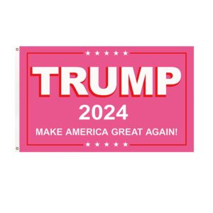 annlefei trump 2024 pink flag make america great again flag maga flags banner for indoor and outdoor decoration 100% polyester 3x5 ft