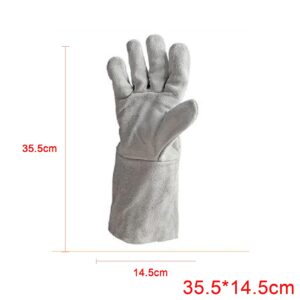 AMLESO Heavy Duty Welding Gloves Fireproof Welder High Temperature Resistant Gloves, 35.5x14.5cm