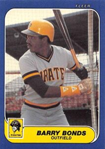 1986 fleer update baseball #u-14 barry bonds rc rookie card pittsburgh pirates official mlb trading card