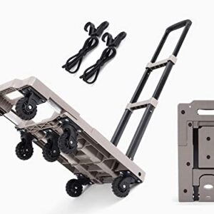 Hand Truck, COREFLEX Folding Hand Truck Foldable with 7 Wheels 500lbs Heavy Duty Hand Truck Dolly Adjustable Handle for Luggage, Travel, Moving, Shopping, Personal and Office