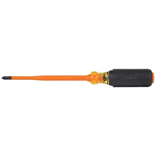 Klein Tools 6936INS Insulated Screwdriver, 1000V Slim Profile Tip, #2 Phillips with 6-Inch Shank, Cushion-Grip Handle