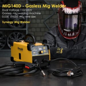 hynade Mig Welder, MIG140D Mig Welding Machine, Dual Voltage 110/220V Gasless Flux Wire Welding Machine (MIG140D)