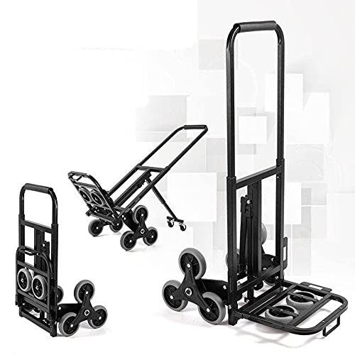 YTFLOT Heavy Duty 330LB Hand Trucks Stair Climber Cart Adjustable Handle Folding Hand Truck with 2 Backup Assistant Wheels