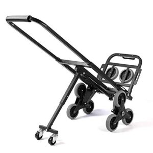 YTFLOT Heavy Duty 330LB Hand Trucks Stair Climber Cart Adjustable Handle Folding Hand Truck with 2 Backup Assistant Wheels