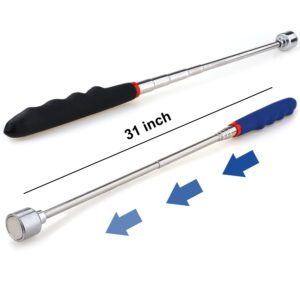 20 lbs Magnetic Telescoping Pick Up Tool for Small Metal Tools Extends from 7 to 30 inches / 185-720mm (Black+Blue)