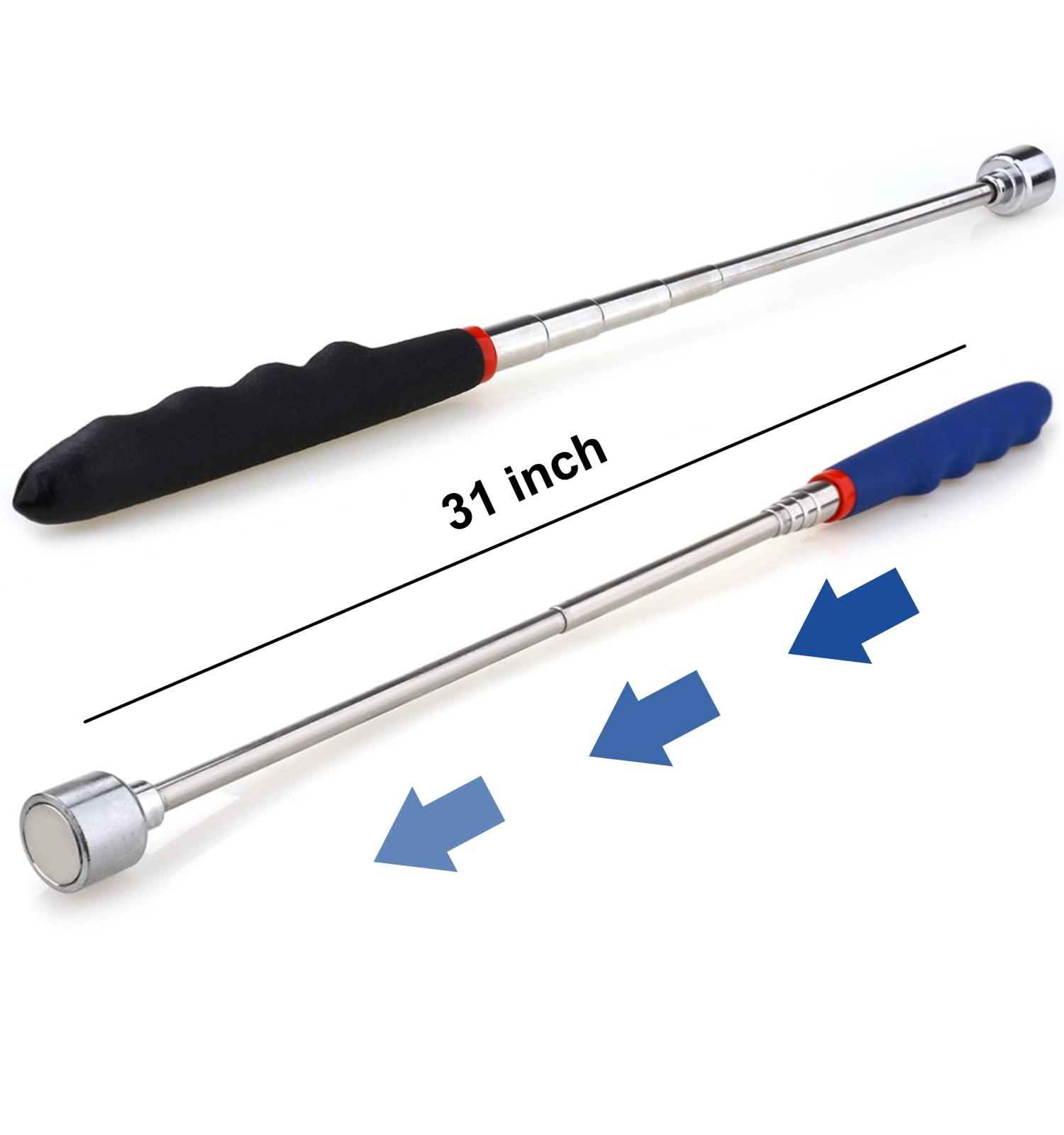 20 lbs Magnetic Telescoping Pick Up Tool for Small Metal Tools Extends from 7 to 30 inches / 185-720mm (Black+Blue)