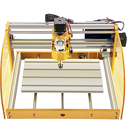 VEVOR CNC Router Machine, 3018-PRO w/GRBL Offline Control, Limit Switches & Emergency-Stop, PCB PVC Wood leather Engraving Machine, Dustproof Safe Acrylic Baffle, XYZ Working Area 300 x 180 x 45mm