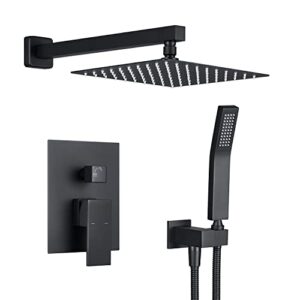 artiqua shower system 10 inches rain shower combo set black wall mount faucet bathroom faucets with rainfall shower head and hand shower