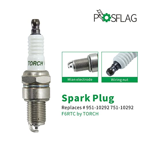 POSFLAG 762259MA Auger Drive Cable with F6RTC Spark Plug Replaces Murray 762259, 1501124MA for Murray 7524ES, 824LD, BL924R, CL61750R, HN421, ML61900R, MN421, PM40, PSB210, SN421, ST661BS Snowthrowers