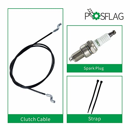 POSFLAG 762259MA Auger Drive Cable with F6RTC Spark Plug Replaces Murray 762259, 1501124MA for Murray 7524ES, 824LD, BL924R, CL61750R, HN421, ML61900R, MN421, PM40, PSB210, SN421, ST661BS Snowthrowers