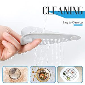 Drain Clean Cover White,Square Drain Shower Cover, Silicone Hair Stopper with Suction Cup,Easy to Install and Clean Great for Hair Loss, Suitable for Bathroom,Bathtub,Kitchen 5 Pack(White)