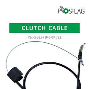 POSFLAG 746-04091 Control Cable Replaces MTD 946-04091 Clutch Cable, MTD 94604091 Clutch Cable, MTD 946 04091, 746 04091, 74604091 for Troy-Bilt Squall 521, 721, 5521 21" Snow Throwers