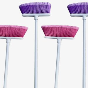 Soft Sweep Broom The Original Soft Sweep Magnetic Action Broom 6-Pack - 3 Purple & 3 Pink - Soft Bristle Broom