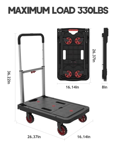 BLUETTI Trolley Cart for AC200P AC200MAX AC300 B300 B230 EB70 EB240 SP200 PV200, Anti-slip Platform Hand Truck Foldable for Easy Storage, Universal Wheels with 330 lbs Weight Capacity