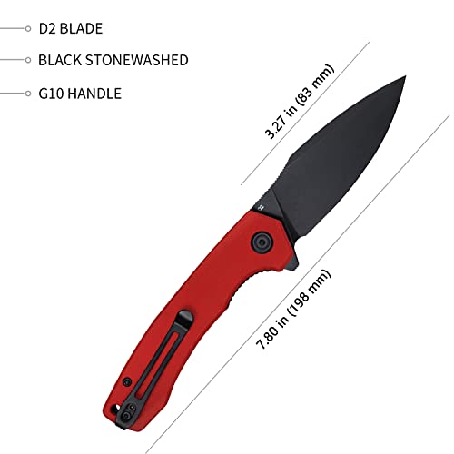 KUBEY Calyce KU901F Pocket Knife Durable D2 Blade and Ergonomic Handle with Deep Carry Pocket Clip