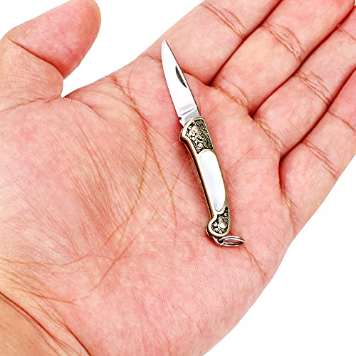 Tiny Folder Pocket Knife, Eastern Delights Miniature Collection Gadgets Tool for Opening Package (White Shell)