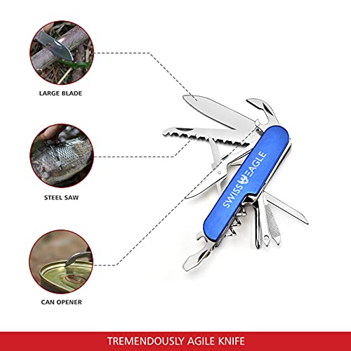 Swiss Eagle Multi-Tool Army Knife - Packs 11 Tools In Your Pocket