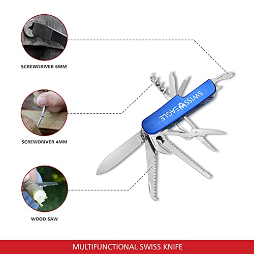 Swiss Eagle Multi-Tool Army Knife - Packs 11 Tools In Your Pocket