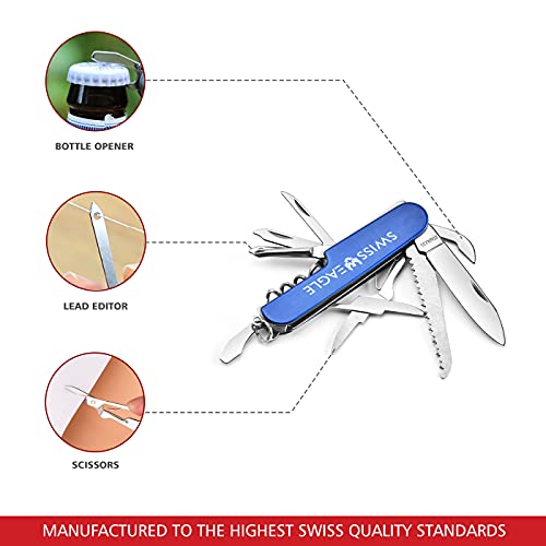 Swiss Eagle Multi-Tool Army Knife - Packs 11 Tools In Your Pocket