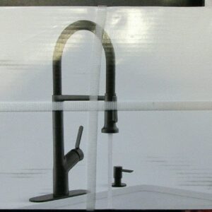 Setra Pro Single-Handle Semi-Professional Kitchen Sink Faucet with Soap Dispenser in Matte Black(R29343-SD-BL)