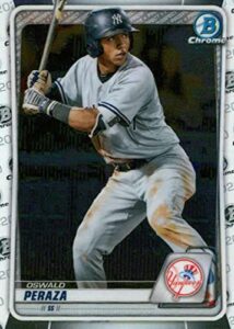 2020 bowman chrome draft #bd-27 oswald peraza rc rookie new york yankees mlb baseball trading card