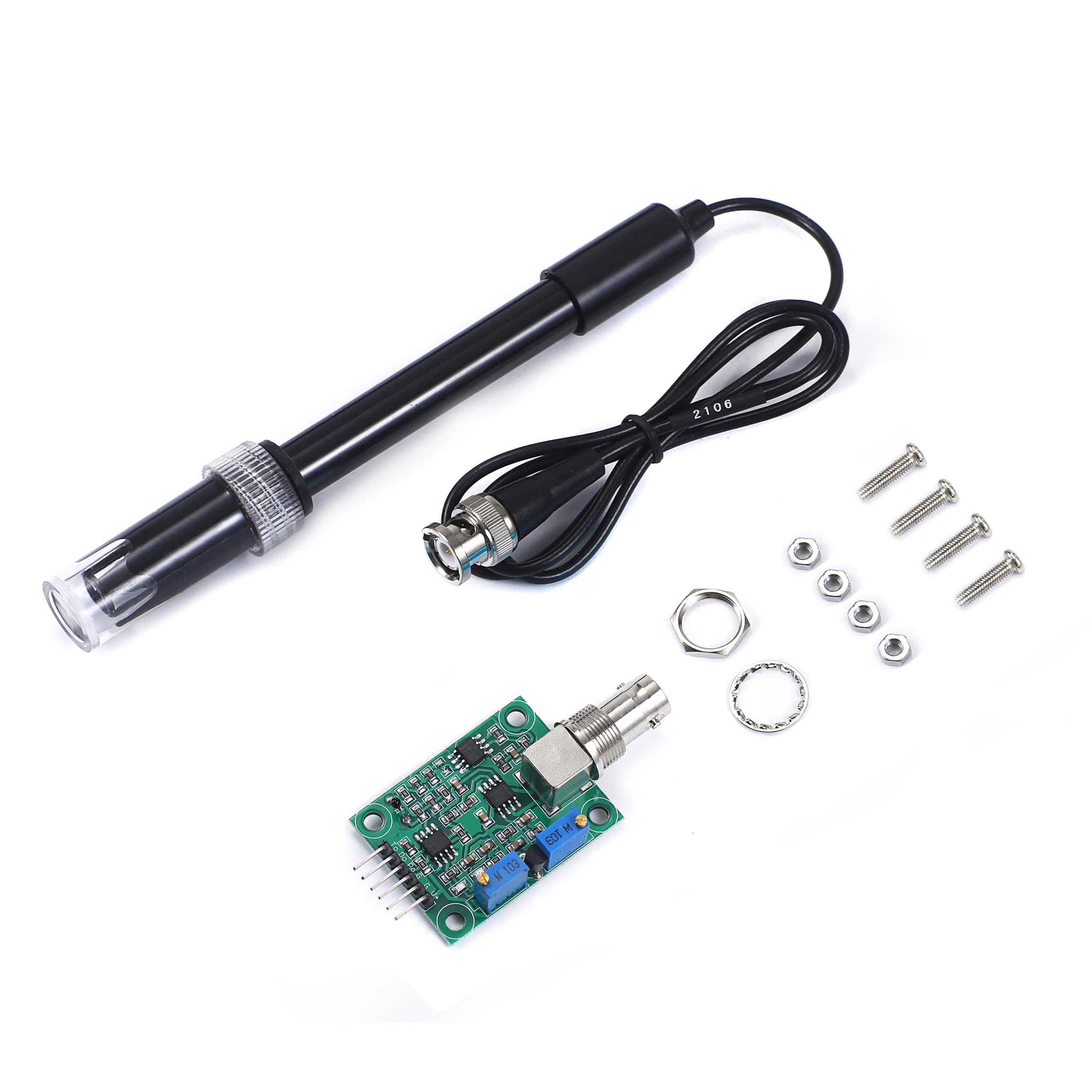 Teyleten Robot PH Value Data Detection and Acquisition Sensor Module Acidity and Alkalinity Sensor Monitoring and Control ph0-14 for Arduino