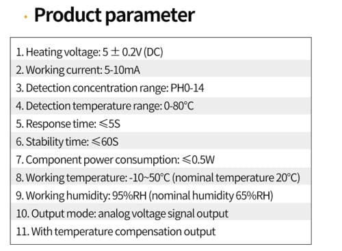 Teyleten Robot PH Value Data Detection and Acquisition Sensor Module Acidity and Alkalinity Sensor Monitoring and Control ph0-14 for Arduino