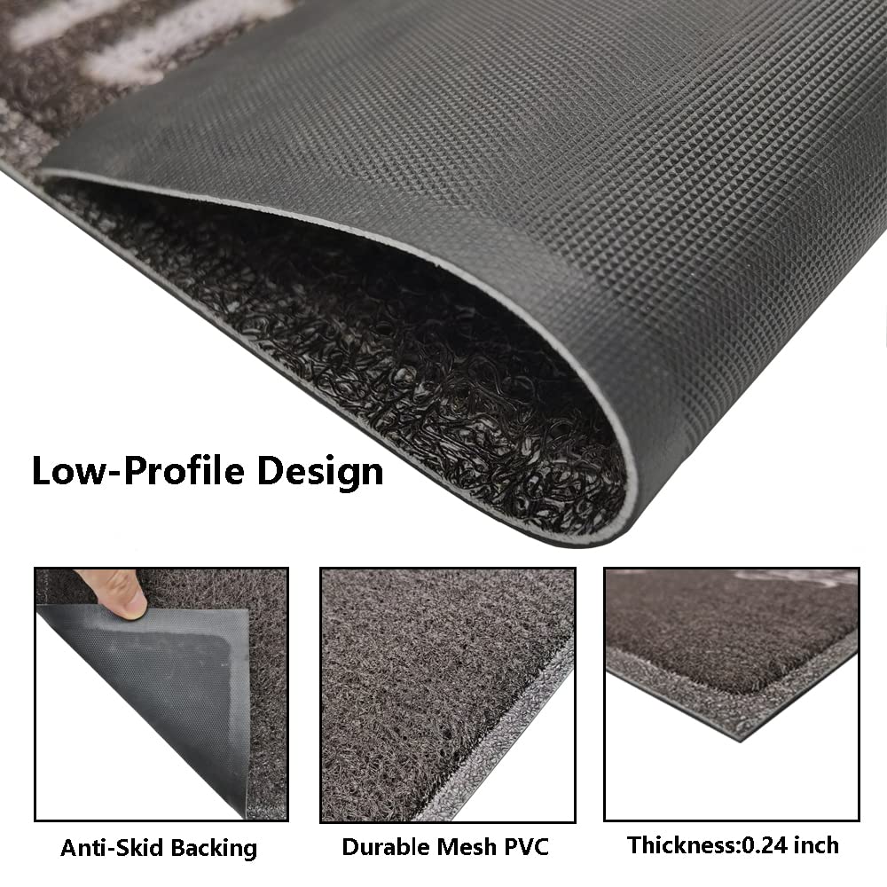 Door Mat Indoor Outdoor Rug Camper Non-Slip Rubber Backing Low Profile Waterproof Mat for Front Door Housewarming Farmhouses Patio Porch Entryway High Traffic Area