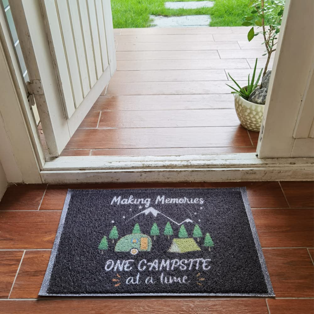 Door Mat Indoor Outdoor Rug Camper Non-Slip Rubber Backing Low Profile Waterproof Mat for Front Door Housewarming Farmhouses Patio Porch Entryway High Traffic Area