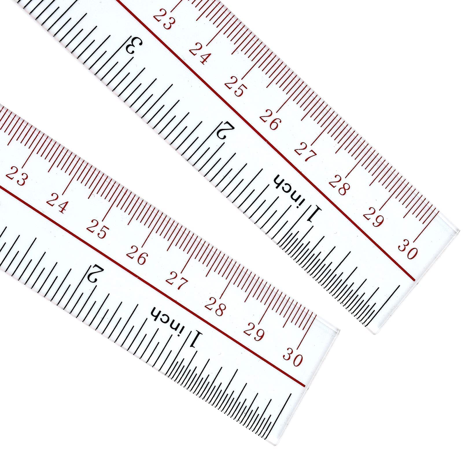 4 PCS Ruler 12 Inch, Ultra Clear Plastic Rulers, Transparent Acrylic Ruler with Inches and Centimeters, Professional 12 Inch Ruler for School, Sewing, Office, Rulers for Kids