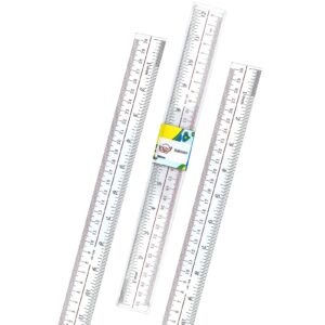 4 PCS Ruler 12 Inch, Ultra Clear Plastic Rulers, Transparent Acrylic Ruler with Inches and Centimeters, Professional 12 Inch Ruler for School, Sewing, Office, Rulers for Kids