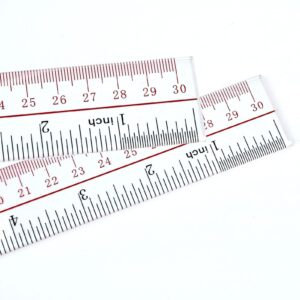 4 PCS Ruler 12 Inch, Ultra Clear Plastic Rulers, Transparent Acrylic Ruler with Inches and Centimeters, Professional 12 Inch Ruler for School, Sewing, Office, Rulers for Kids