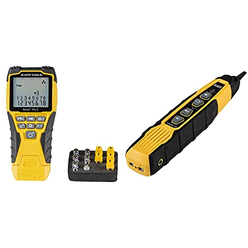 Klein Tools VDV501-851 Cable Tester Kit & VDV500-123 Cable Tracer Probe-Pro Tracing Probe with Replaceable Non-Metallic, Conductive Tip and a Light for Use in Dark Spaces