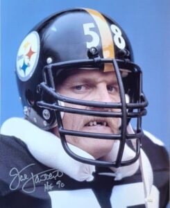 autographed jack lambert hof 90 pittsburgh steelers 16x20 photo jsa coa