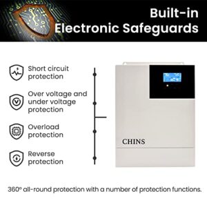 24V 3000W Inverter, Including Solar Controller, Pure Sine Maximum Off-Grid Smart Integrated Machine, Suitable for 24V Lead-Acid/Lithium Battery