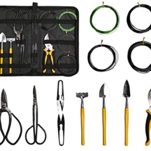 Phoenicus Bonsai Tools Set 13 Pcs High Carbon Steel Succulent Gardening Trimming Tools Set, Bonsai Scissors Set, yellow