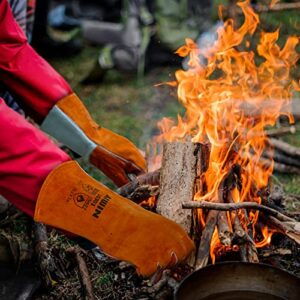 ANDANDA Leather Forge Welding Gloves, 13" Fire/Heat Resistant Gloves, Premium Split Leather, Aramid Stitching, Welding Gloves Provides Flames, Sparks and Welding Spatter Protection, Large/1 pair