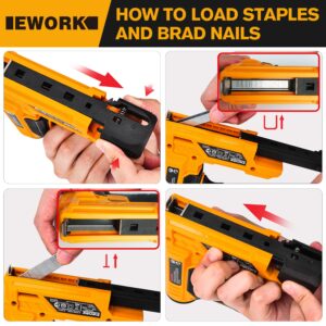 EWORK Electric Staple Gun/Nail Gun Kit for DIY Project and Upholstery, 120V Corded Electric Stapler with Triple Safety Protection, Staple Remover, 400 Pcs 5/8 '' Brad Nails and 600 Pcs 3/8 '' Staples