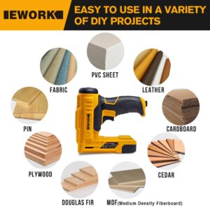 EWORK Electric Staple Gun/Nail Gun Kit for DIY Project and Upholstery, 120V Corded Electric Stapler with Triple Safety Protection, Staple Remover, 400 Pcs 5/8 '' Brad Nails and 600 Pcs 3/8 '' Staples