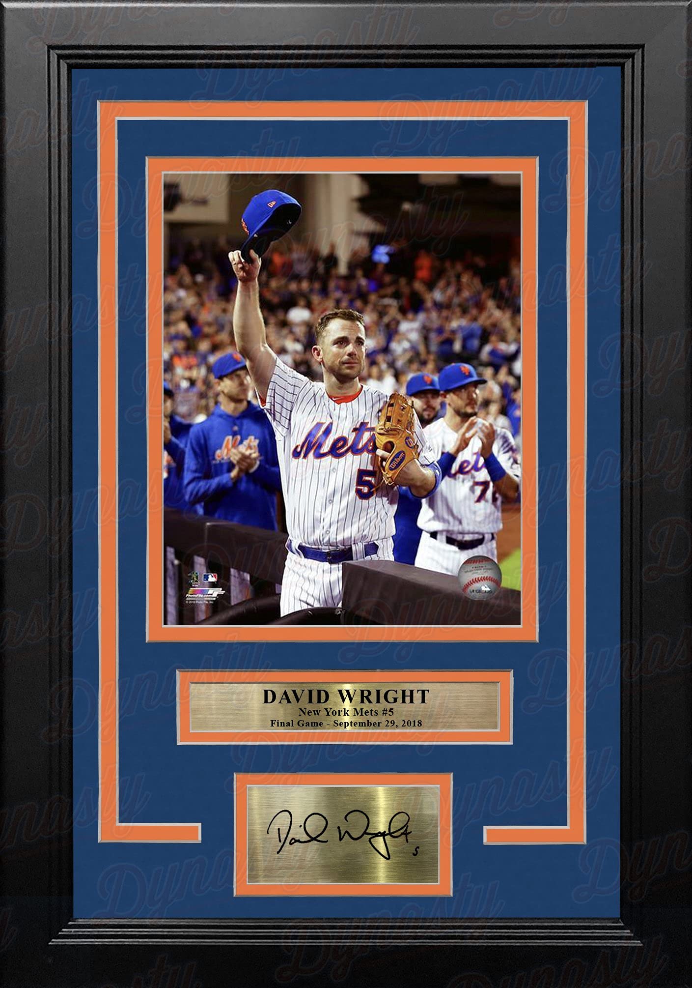 David Wright Final Game New York Mets 8" x 10" Framed Baseball Photo with Engraved Autograph