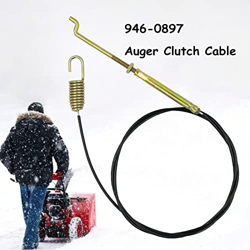 Hirldeea 946-0897 Auger Clutch Cable for MTD Craftsman Cub Cadet Ryobi Yard Man Husky Troy-Bilt Snowblowers 946-0897A 746-0897 746-0897A, Cable Length 45"