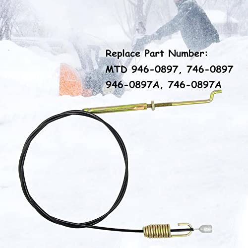 Hirldeea 946-0897 Auger Clutch Cable for MTD Craftsman Cub Cadet Ryobi Yard Man Husky Troy-Bilt Snowblowers 946-0897A 746-0897 746-0897A, Cable Length 45"