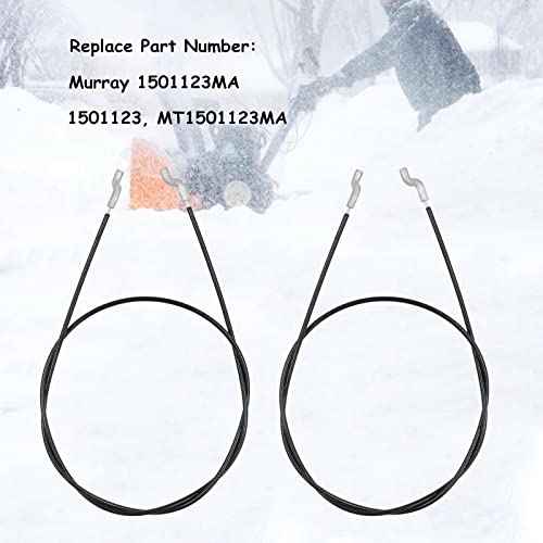 Hirldeea 1501123MA Front Drive Clutch Cable for Murray Craftsman Snapper Simplicity Snow Thrower Snowblower MT1501123MA (2-Packs)