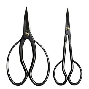 wazakura bonsai pruning scissors tool set made in japan, trimming japanese shears starter kit pack - traditional bonsai scissors and satsuki trimming scissors pack