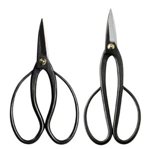 wazakura japanese bonsai pruning scissors tool set, made in japan trimming japanese shears 2pcs starter kit pack - ashinaga + traditional bonsai scissors