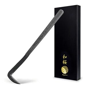 wazakura bonsai scraper jin sickle knife made in japan in carbon steel, shari carving tool, japanese dead wood and bark grafting cutter