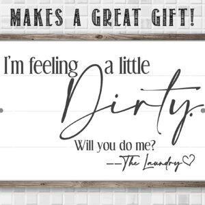 Laundry Room Decor and Accessories - I'm Feeling A Little Dirty - Metal Sign - Laundry Signs for Laundry Room Decor - Funny Laundry Room Sign - Laundry Decor for Laundry Room