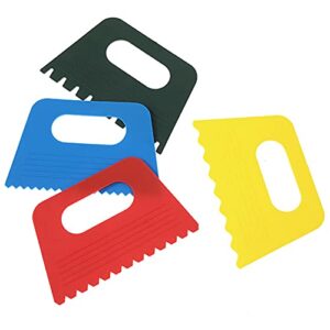 4 pieces paint scrapers plastic paint scrapers for art diy, multicolor