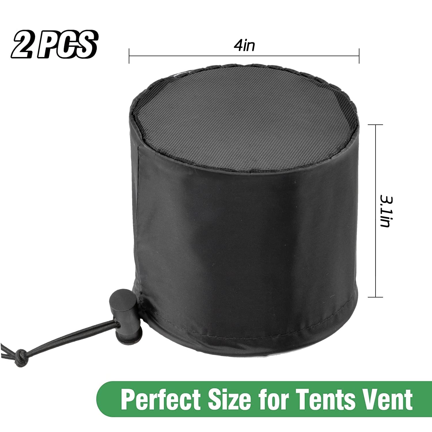 2Pcs Grow Tents Vent Cover- 4" Duct Filter Vent Cover- Grow Tents Vent Filter Cover with Elastic Band and Fixed Buckle to Dust-Proof for Plant Grow Tent Vent