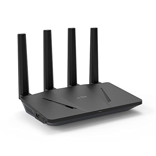 GL.iNet GL-AX1800(Flint) WiFi 6 Router -Dual Band Gigabit Wireless Internet Router | 5 x 1G Ethernet Ports | Up to 120 Devices | OpenVpn&WireGuard